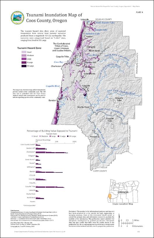 Plate 4, Tsunami Inundation Map ofCoos County, Oregon (6 MB PDF)