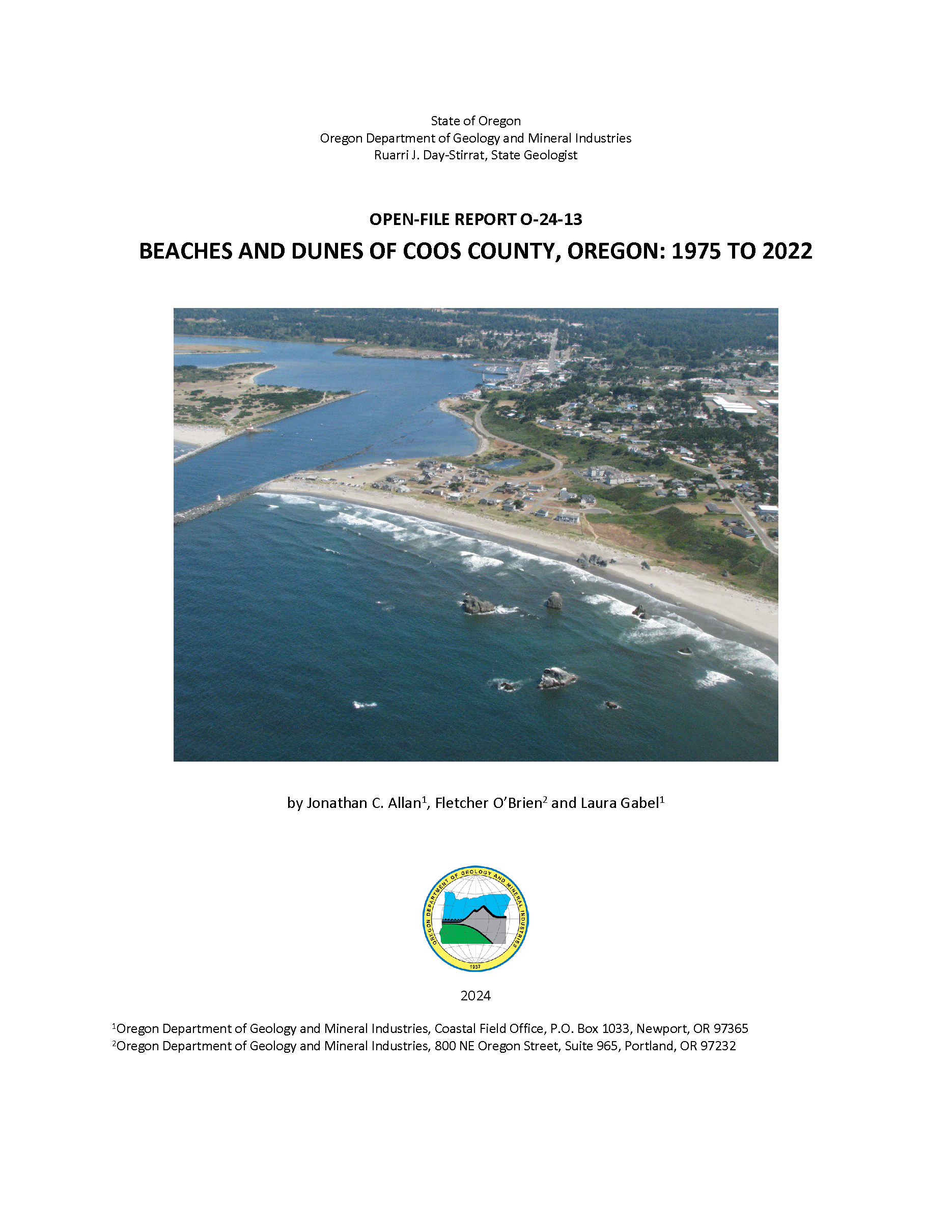 Oregon Department of Geology and Mineral Industries : Open-File Report ...